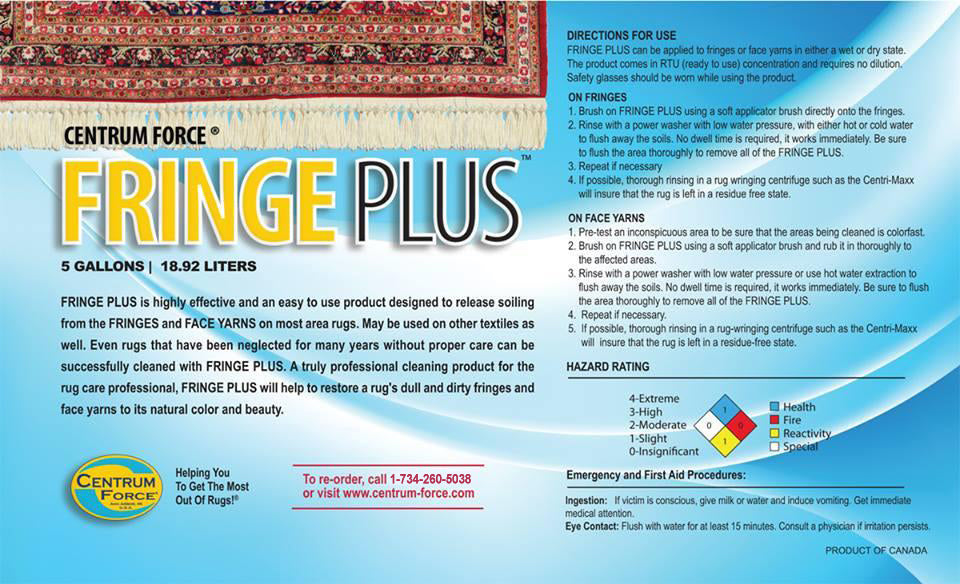 Fringe Plus Fringe & Pile Cleaning Agent - Gel/Paste (1 Barrel = 55 Ga ...